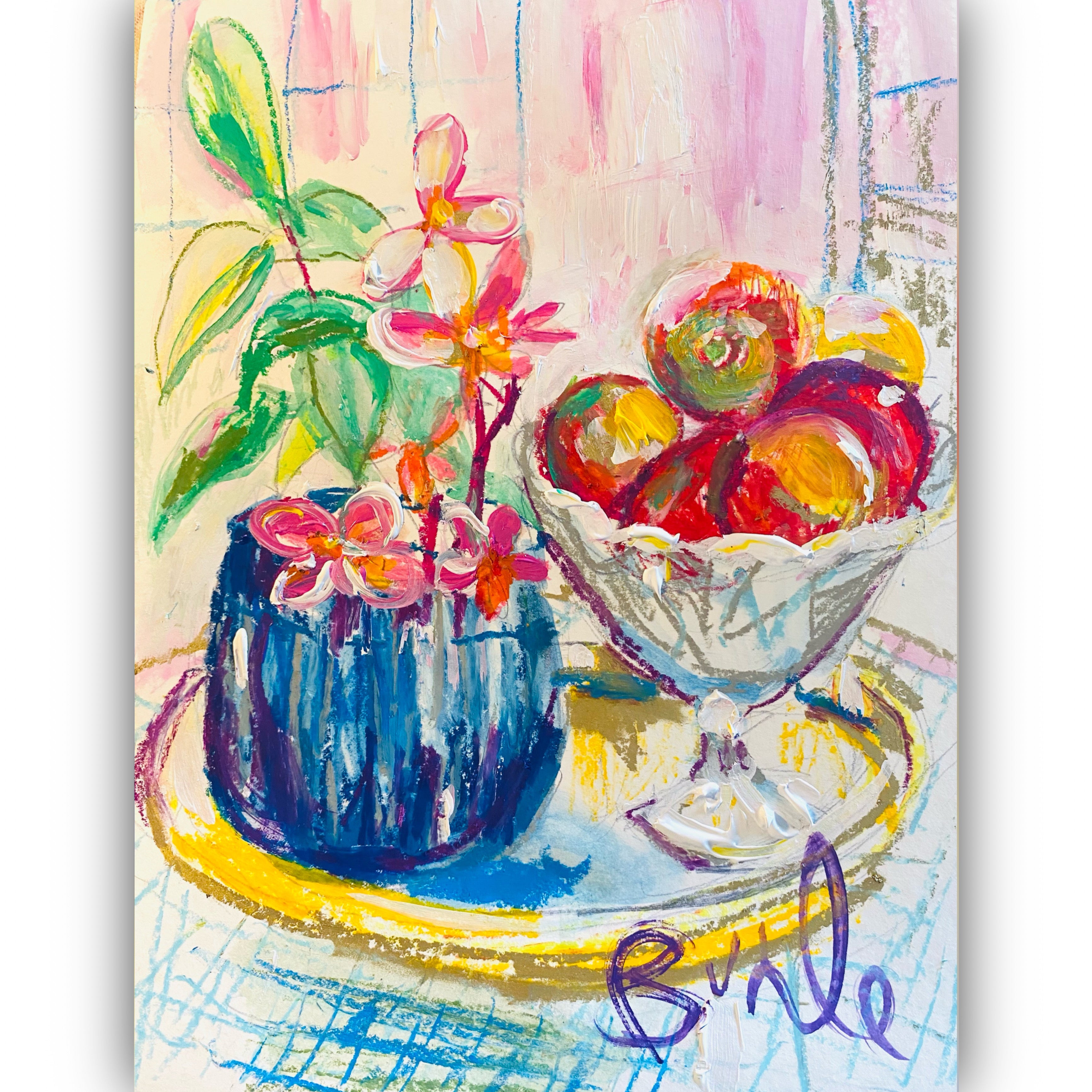 Still life with Frangipani’s – Suzy Buhle Art